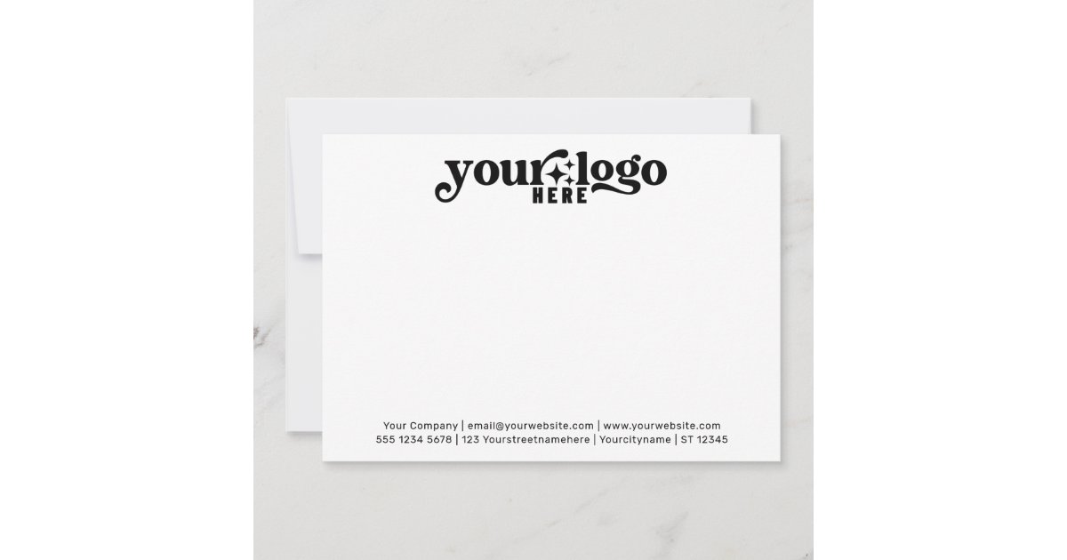 Business Company Logo Minimalist Professional Note Card | Zazzle