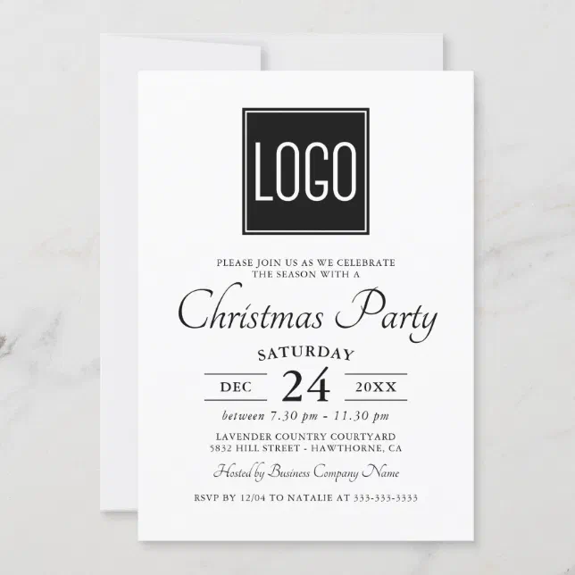 Business Company Logo Party Event Invitation | Zazzle
