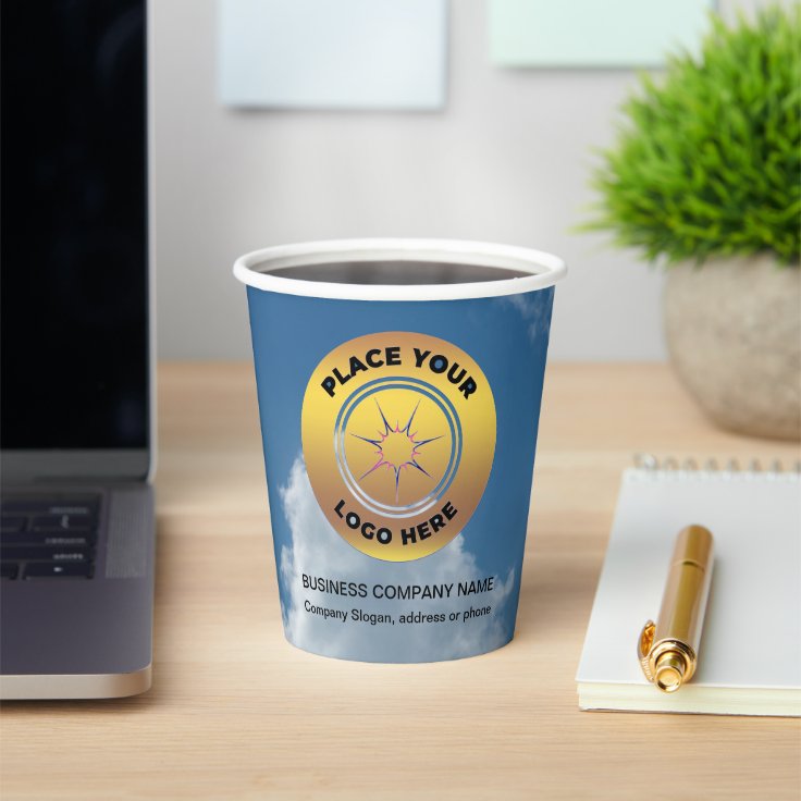 Business Company Logo Promotion Branding Paper Cups | Zazzle