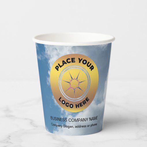 Business Company Logo Promotion Branding Paper Cups | Zazzle
