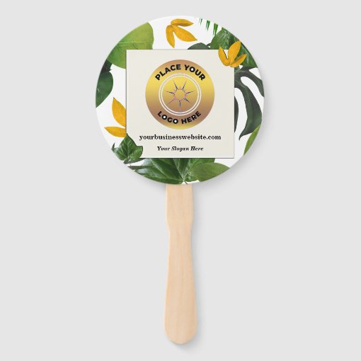 Business Company Logo Promotional Brand Custom Hand Fan | Zazzle