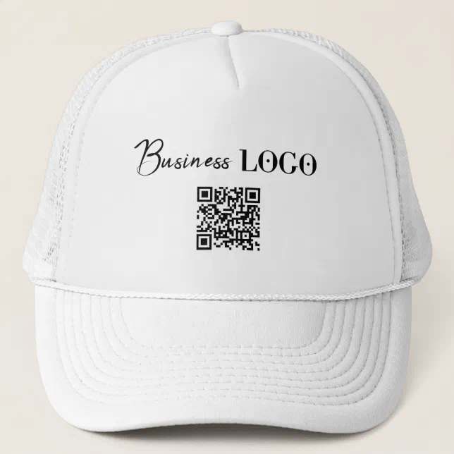 Business Company Logo QR Code Employee Staff Trucker Hat | Zazzle
