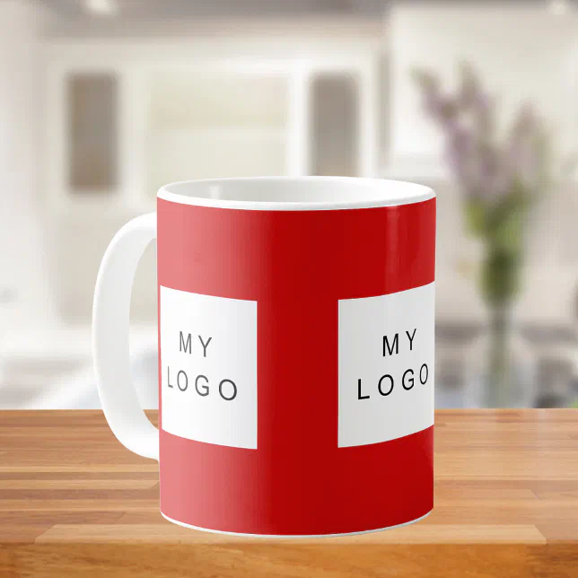Business company logo red coffee mug | Zazzle