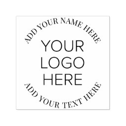 Business Company Logo Round Promotional Self-inking Stamp | Zazzle