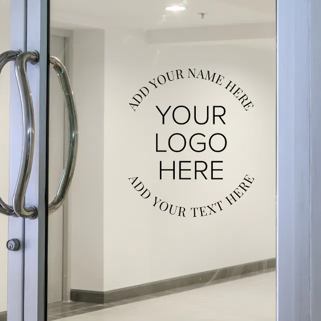 Business Company Logo Round Promotional Window Cling | Zazzle