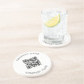Business company logo text QR code Coaster | Zazzle