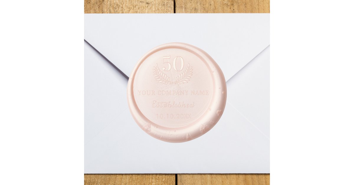 Business company name established year wax seal sticker | Zazzle