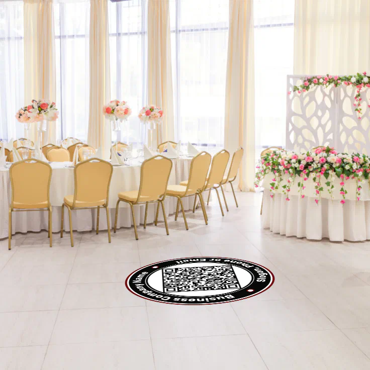 Business Company QR Code Promotional Custom Floor Decals | Zazzle