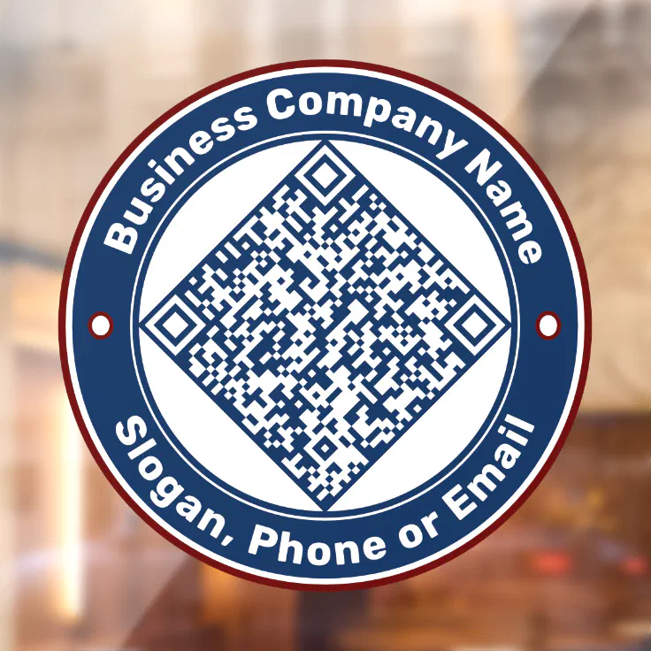 Business Company QR Code Promotional Custom Window Cling | Zazzle