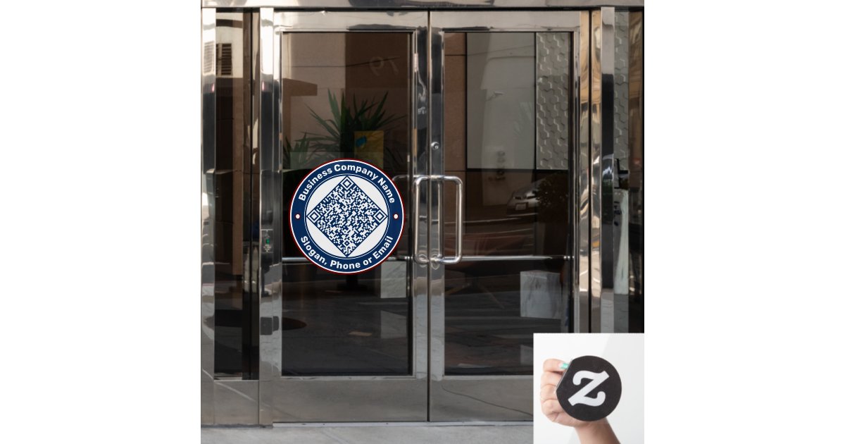 Business Company QR Code Promotional Custom Window Cling | Zazzle