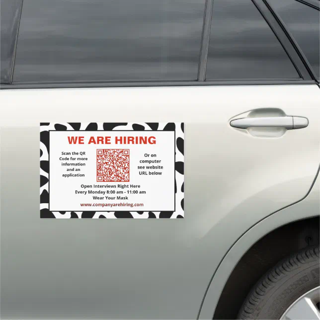 Business Company We Are Hiring QR Code Custom Car Magnet | Zazzle