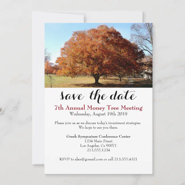 Business Conference Money Tree Event Invitation | Zazzle