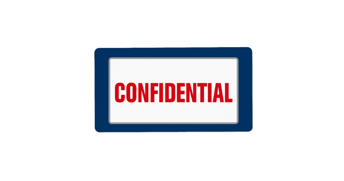 Business CONFIDENTIAL Label (Large) | Zazzle