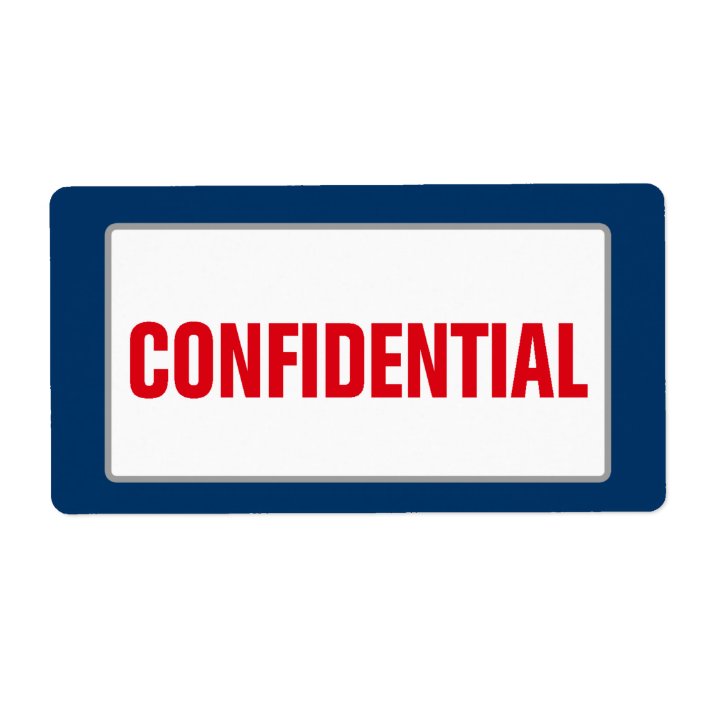 Business CONFIDENTIAL Label (Large) | Zazzle.com