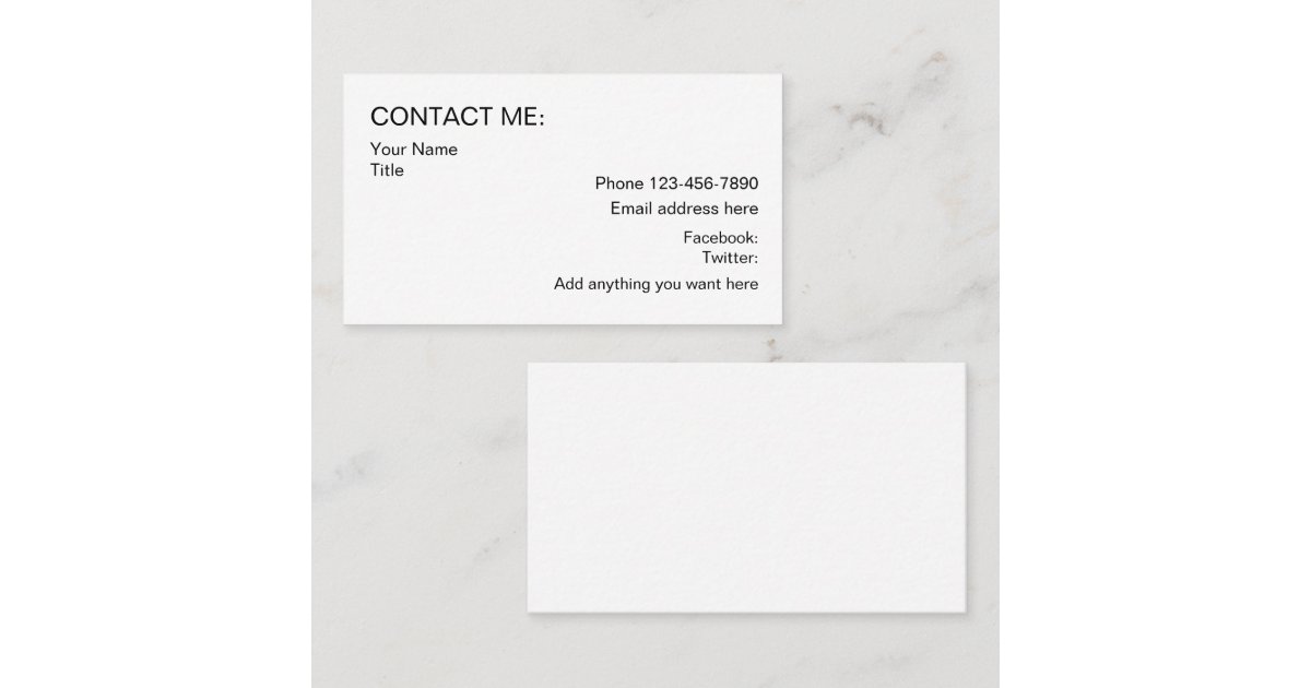 Business Contact Cards | Zazzle