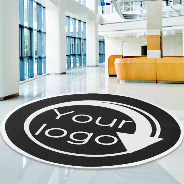 Business Corporate Company Logo Modern Round Area Rug | Zazzle