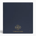 Business Corporate Records Custom Logo Navy Blue 3 Ring Binder | Zazzle
