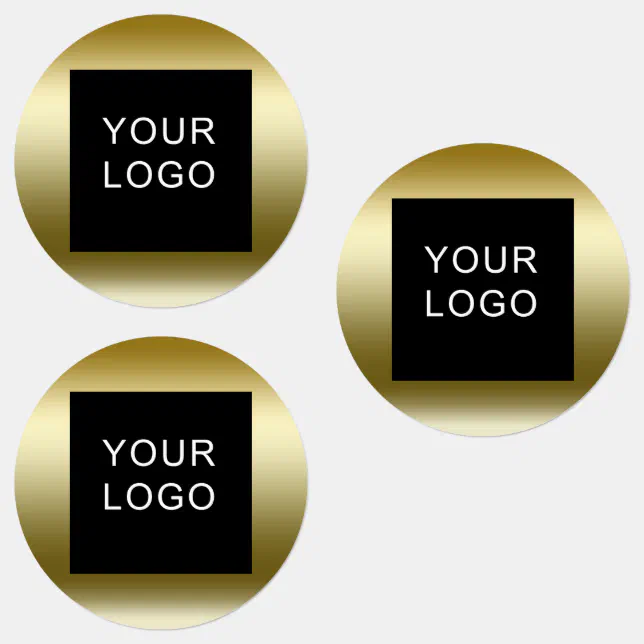 Business Corporate Small Logo Design Faux Gold Labels | Zazzle