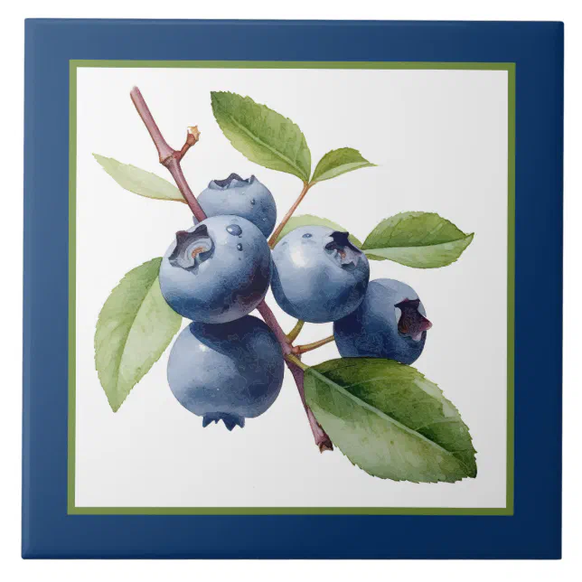 business crafting home fruit blueberry ceramic tile | Zazzle