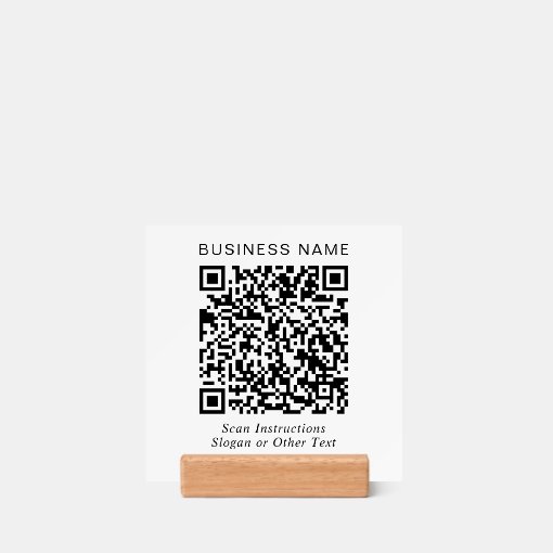 Business Create Your Own QR Code Tabletop Sign Holder | Zazzle
