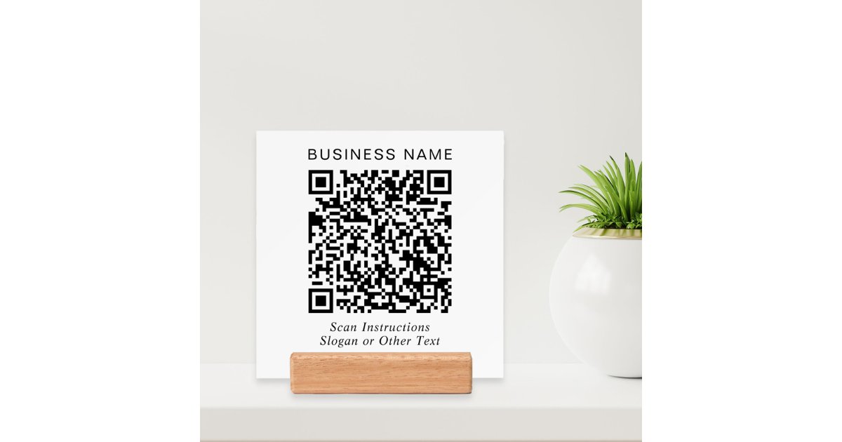 Business Create Your Own QR Code Tabletop Sign Holder | Zazzle