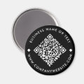 Business Custom QR Code Black Magnet | Zazzle