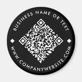 Business Custom QR Code Black Magnet | Zazzle