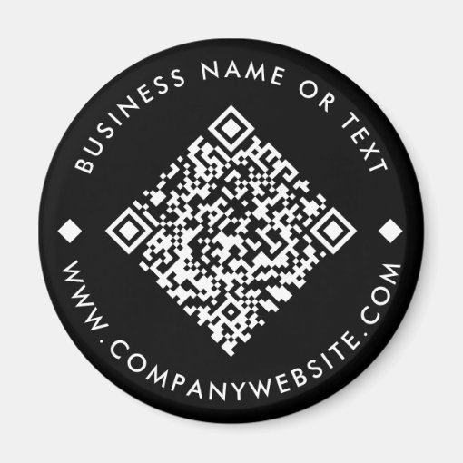 Business Custom QR Code Black Magnet | Zazzle