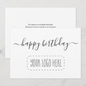 Business Customer Happy Birthday Card - Add Logo | Zazzle