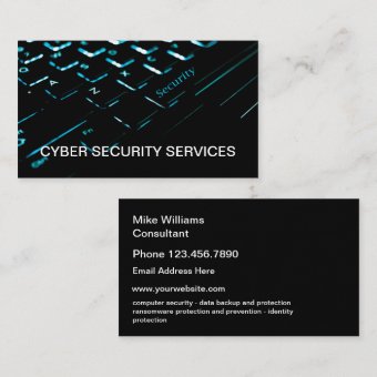 Business Cyber Security Services Business Card | Zazzle