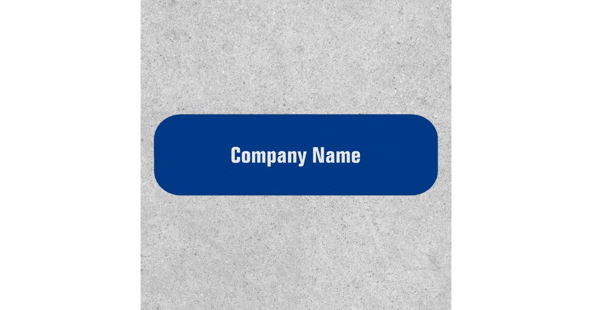 Business Deep Blue and White Company Name Patch | Zazzle