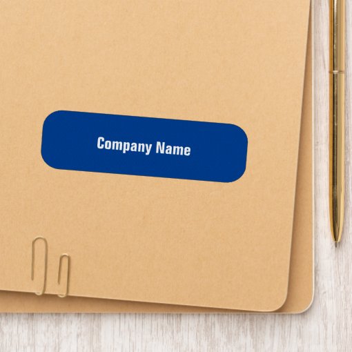 Business Deep Blue and White Company Name Patch | Zazzle