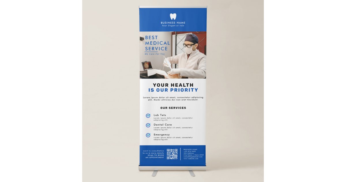 Business Dentist Logo | Simple Minimalist Modern Retractable Banner ...