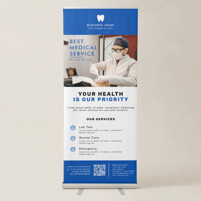 Business Dentist Logo | Simple Minimalist Modern Retractable Banner ...