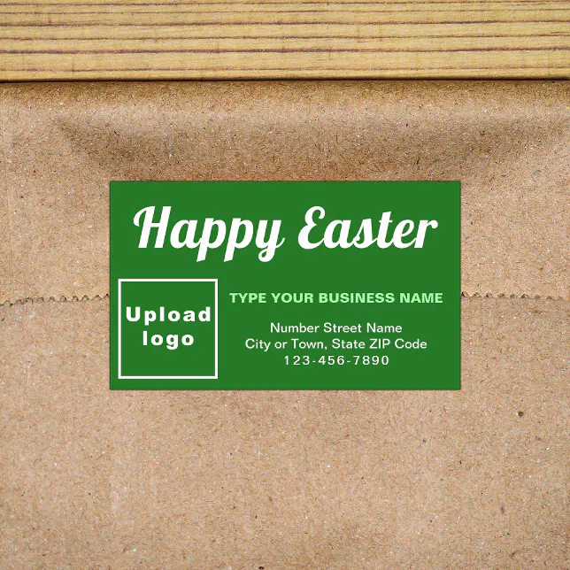 Business Easter Greeting on Green Rectangular Sticker | Zazzle