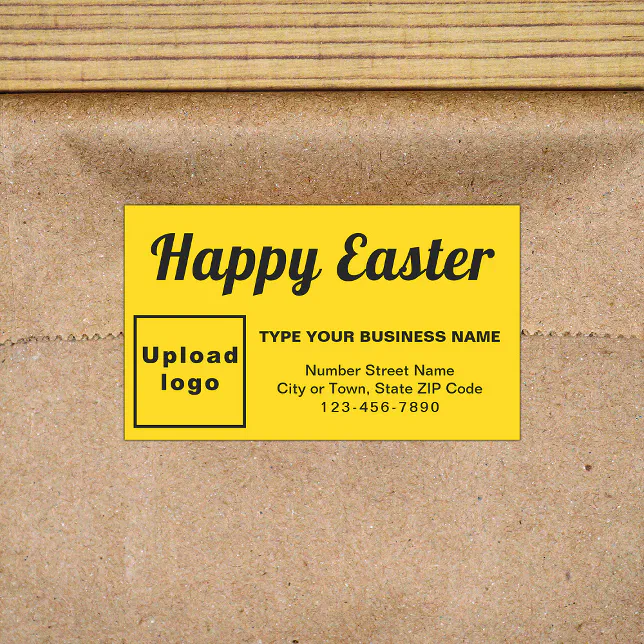 Business Easter Greeting on Yellow Rectangular Sticker | Zazzle