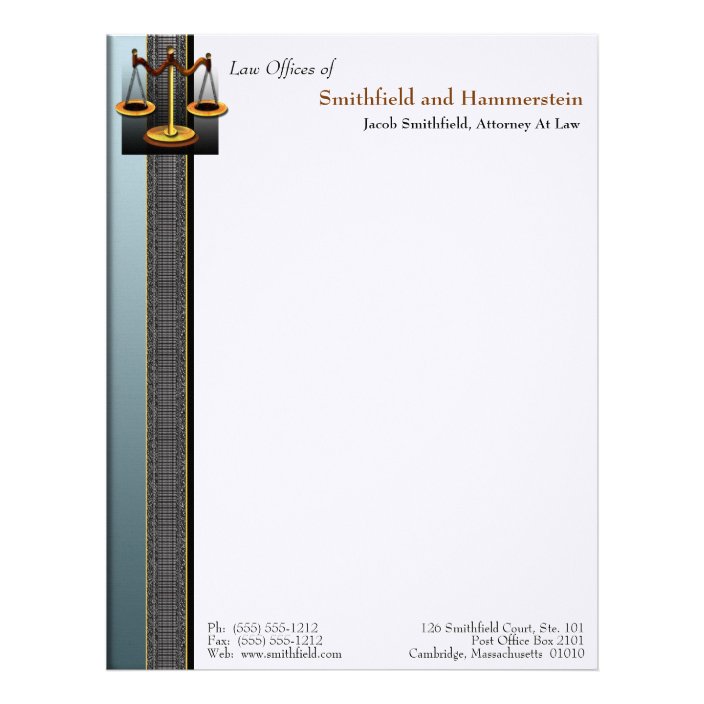 Business Elegance Attorney Letterhead | Zazzle.com