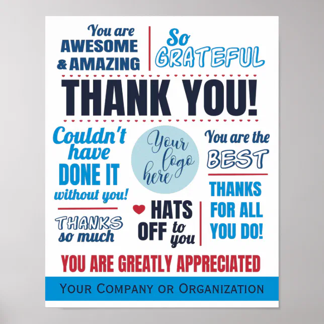 Business Employee Thank You Appreciation Poster | Zazzle