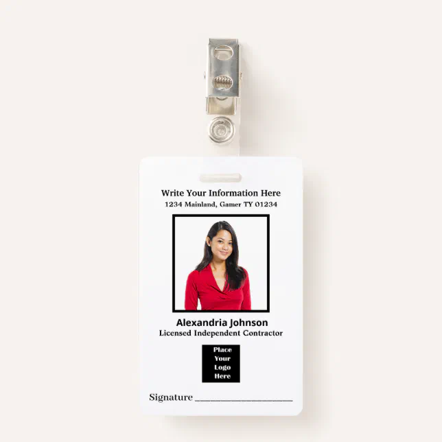 Business Employees ID Identification Signature Badge | Zazzle