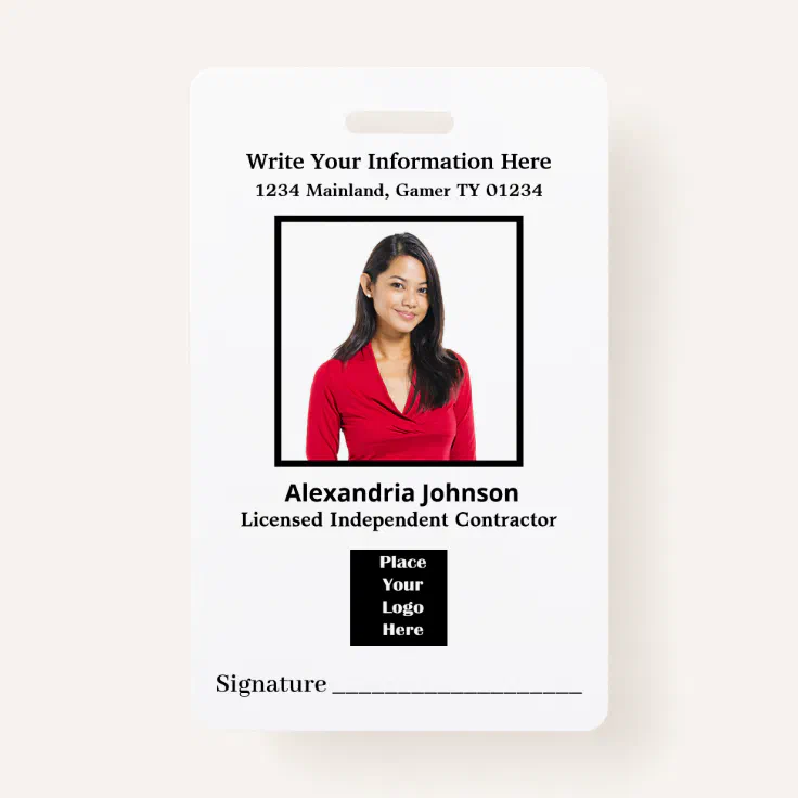 Business Employees ID Identification Signature Badge | Zazzle