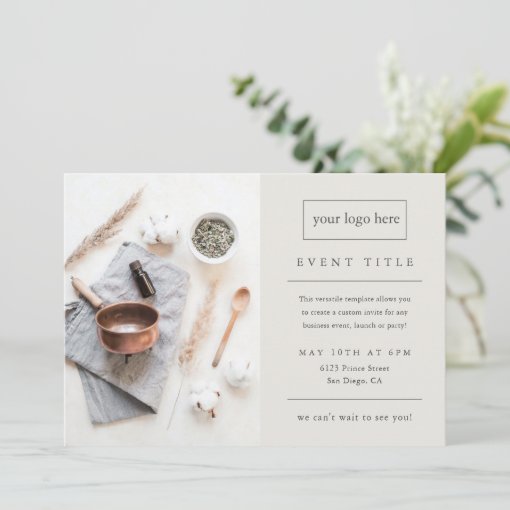 Business Event | Minimalist Professional Photo Invitation | Zazzle