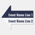 Business Event Name Arrow Dark Blue and White Sign | Zazzle