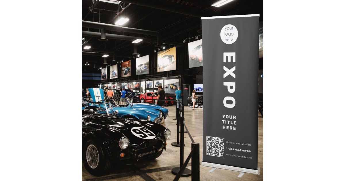Business Expo Trade Fair Show Conference QR Code Retractable Banner ...