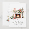 Business Fireplace Warm Christmas Corporate Logo Holiday Card | Zazzle