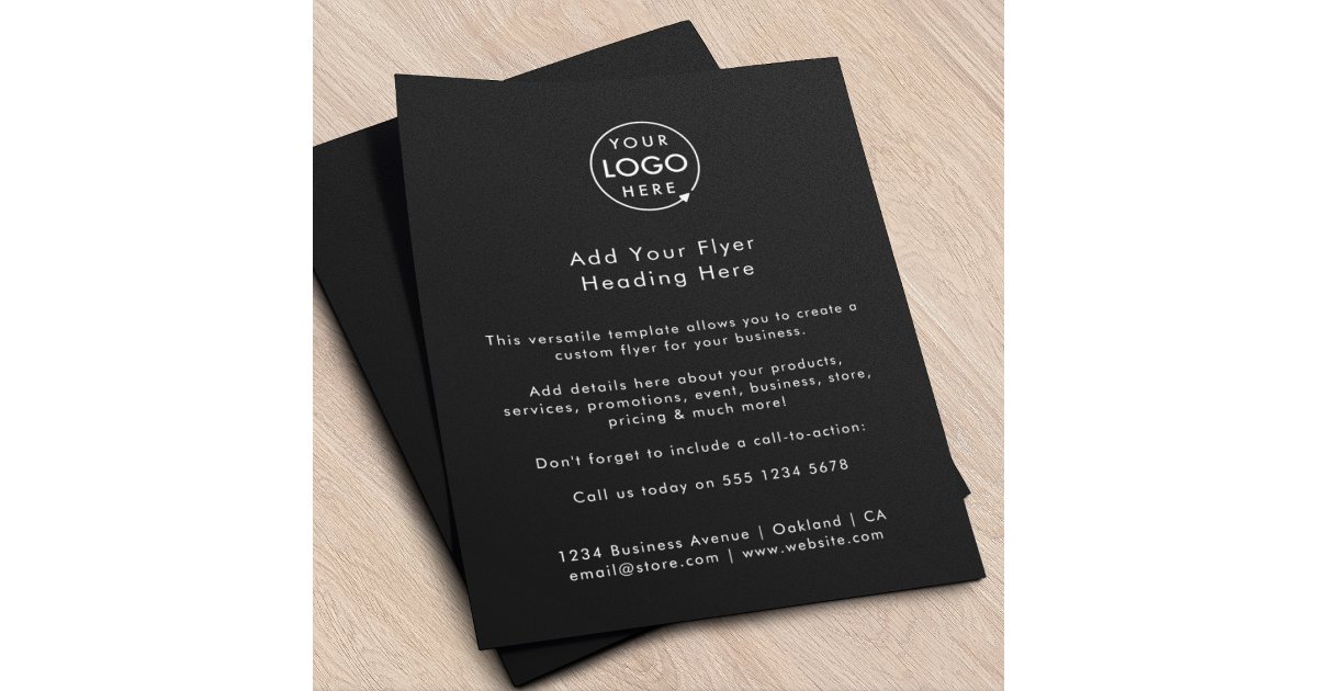Business Flyer | Black Logo Advertising Flyers | Zazzle