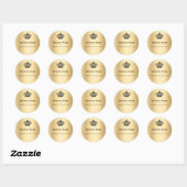 Business gold royal crown classic round sticker | Zazzle