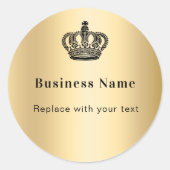 Business gold royal crown classic round sticker | Zazzle