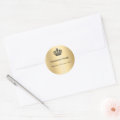 Business gold royal crown classic round sticker | Zazzle