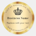 Business gold royal crown website classic round sticker | Zazzle