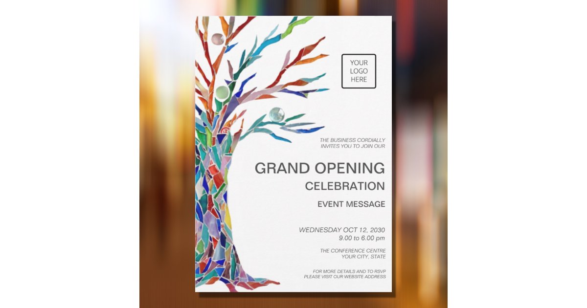 Business Grand Opening Logo Invitation | Zazzle